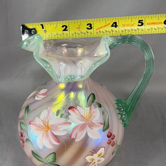 Fenton | Art | Vtg Bill Fenton Art Glass Pitcher Pink Champagne ...